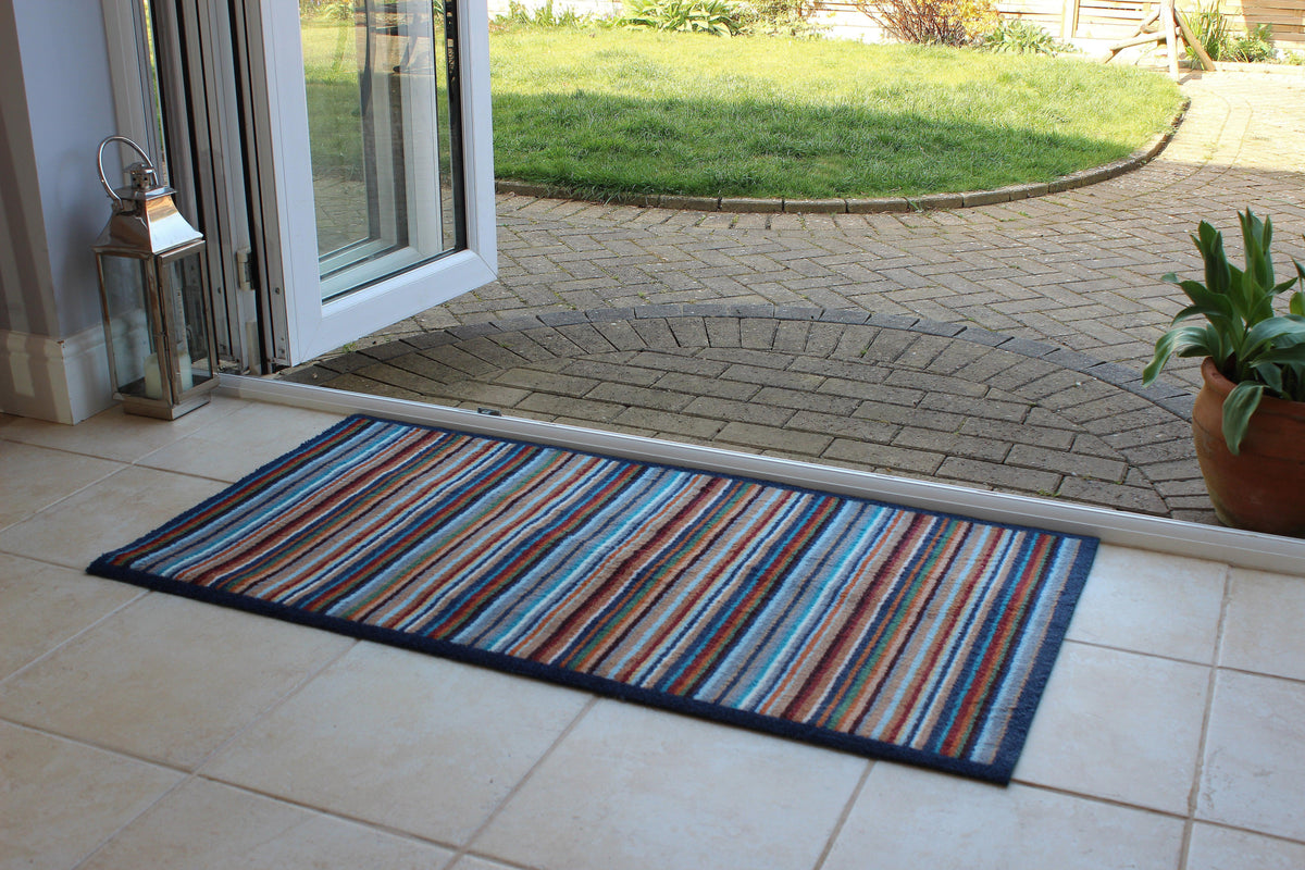 Recycled washable runner - Recycled Bright Stripe runner – Atlantic Mats